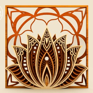 LOTUS Laser Cut File Svg Mandala Cut File Vector Art and | Etsy