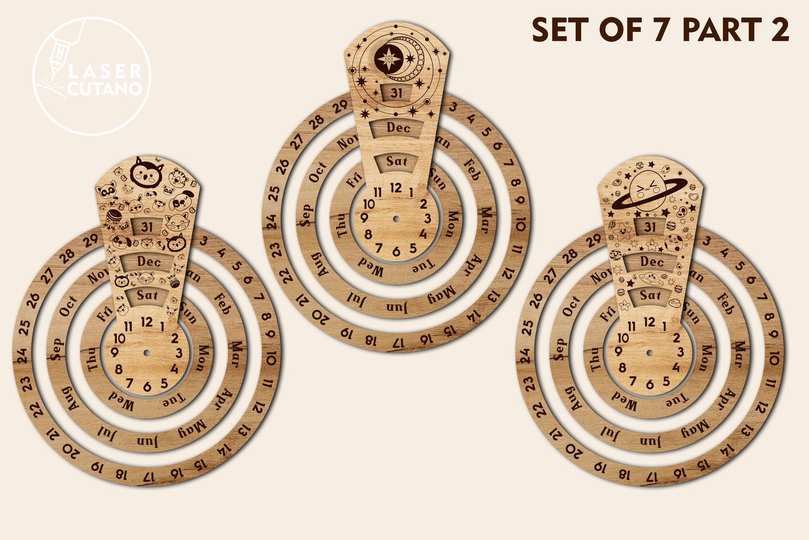 Laser Cut File CALENDAR WATCH Dxf Cutting File and Laser Cut - Etsy