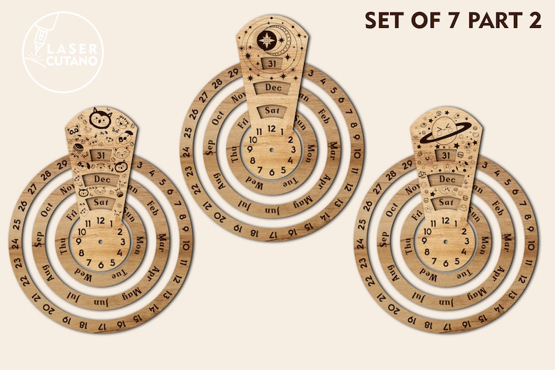 Laser Cut File CALENDAR WATCH Dxf Cutting File and Laser Cut - Etsy