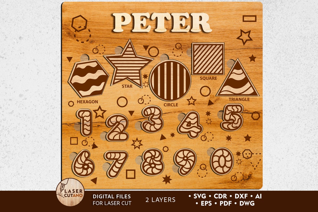 Numbers Custom Puzzles Laser Cut File and Puzzle Svg Laser File, Laser ...