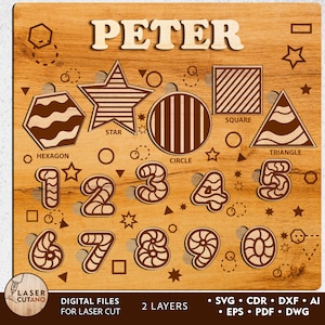 Numbers Custom Puzzles Laser Cut File and Puzzle Svg Laser File, Laser ...