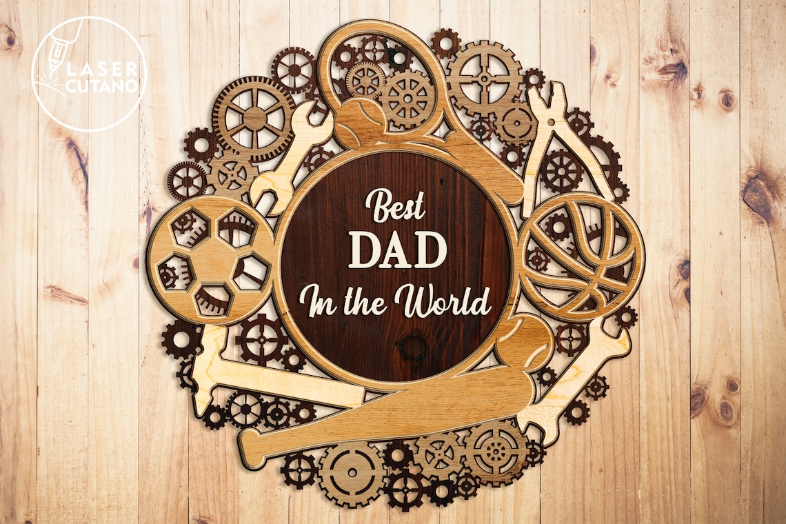 DAD Svg Fathers Day Laser Cut File Dxf Father Cnc Pattern and - Etsy