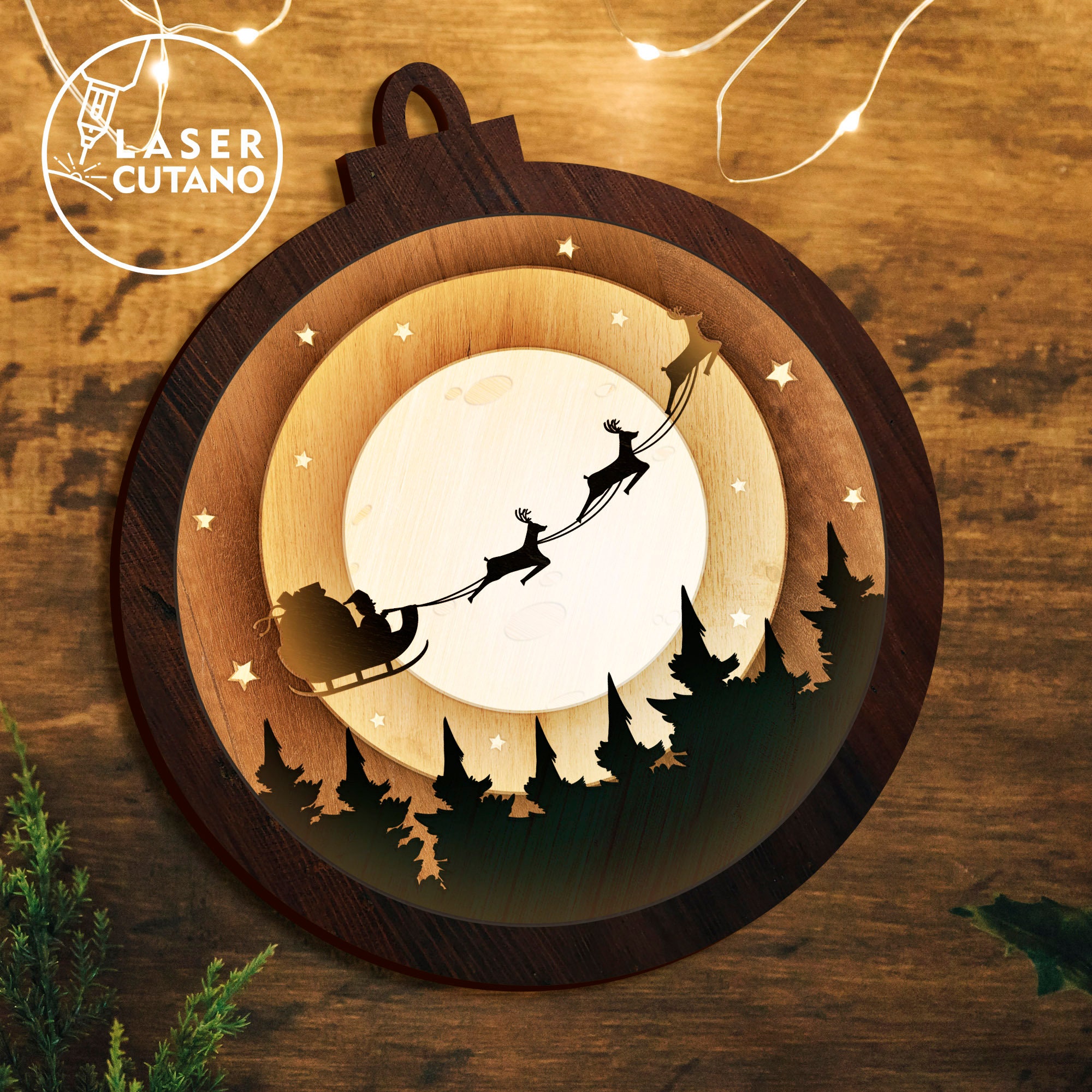 Christmas Shadow Box Laser Cut File Shadow Box Svg File and Christmas ...