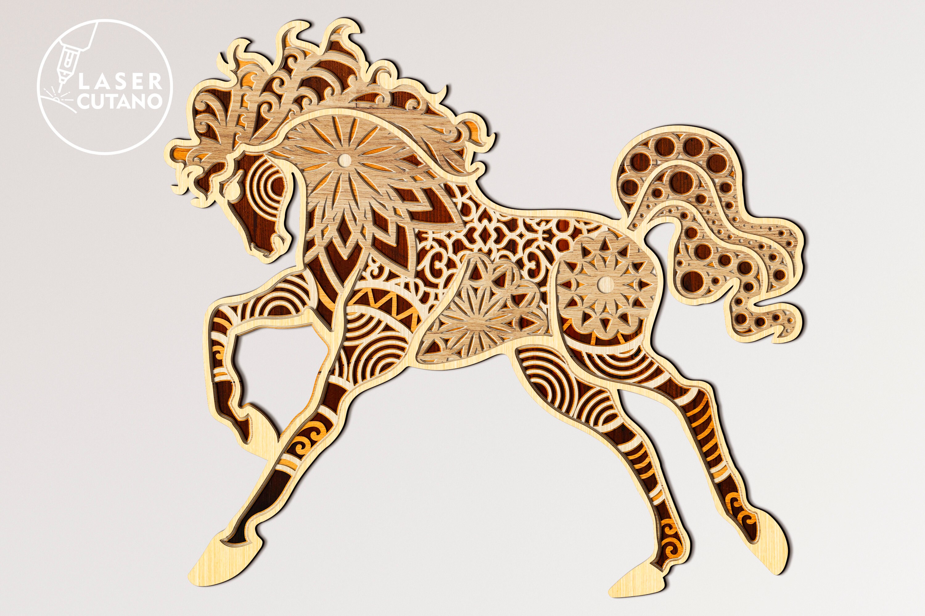 HORSE Laser Cut File 3d Layered Svg File Cnc Router Files and | Etsy Canada