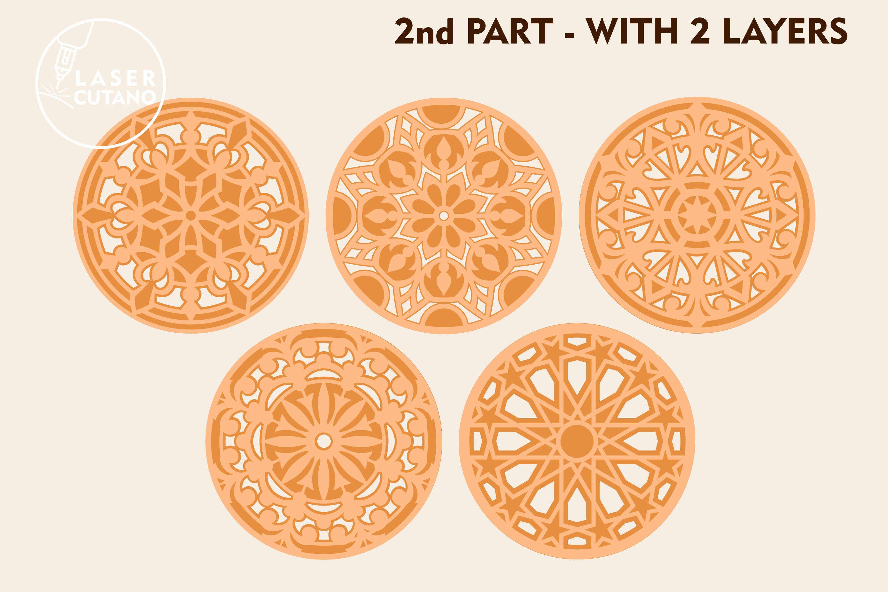 COASTERS Laser Cut File Engraved Svg Dxf Vector Plans Cnc - Etsy