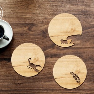 COASTERS Laser Cut Files Wood Svg Dxf and Laser Cut Cork Coasters, Cnc ...