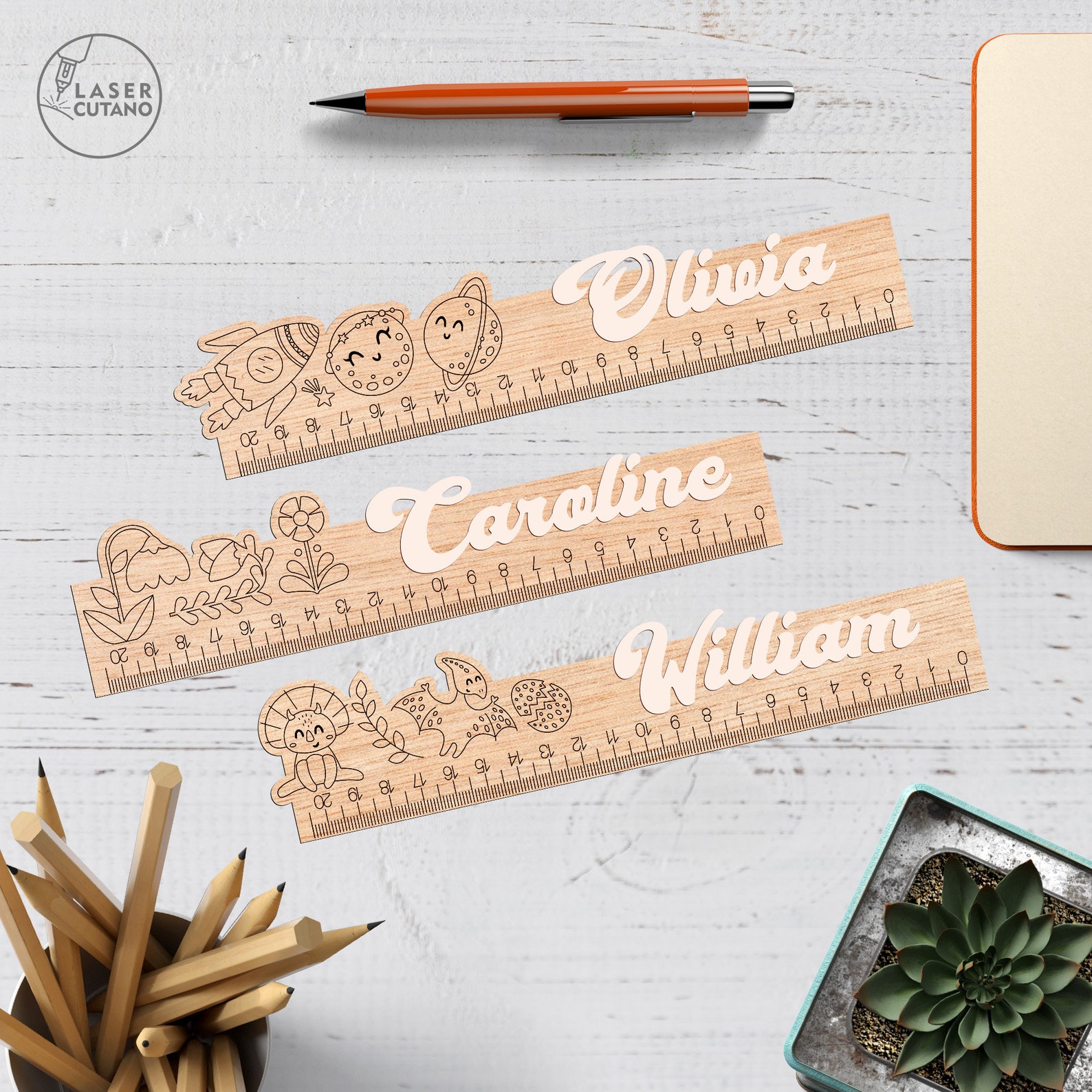Custom Rulers Laser Files and Custom Ruler Laser Plans, Kids Ruler Dxf ...