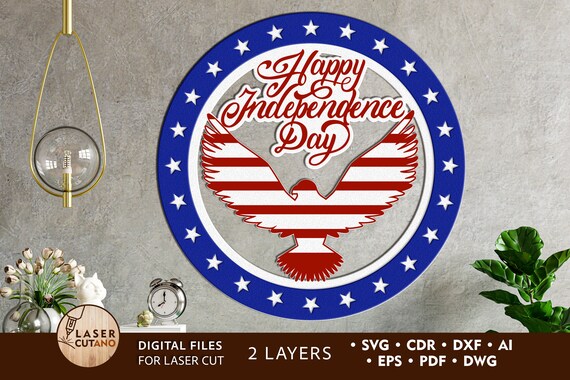 Independence Day Svg USA Laser File Patriotic Svg and July 4th | Etsy