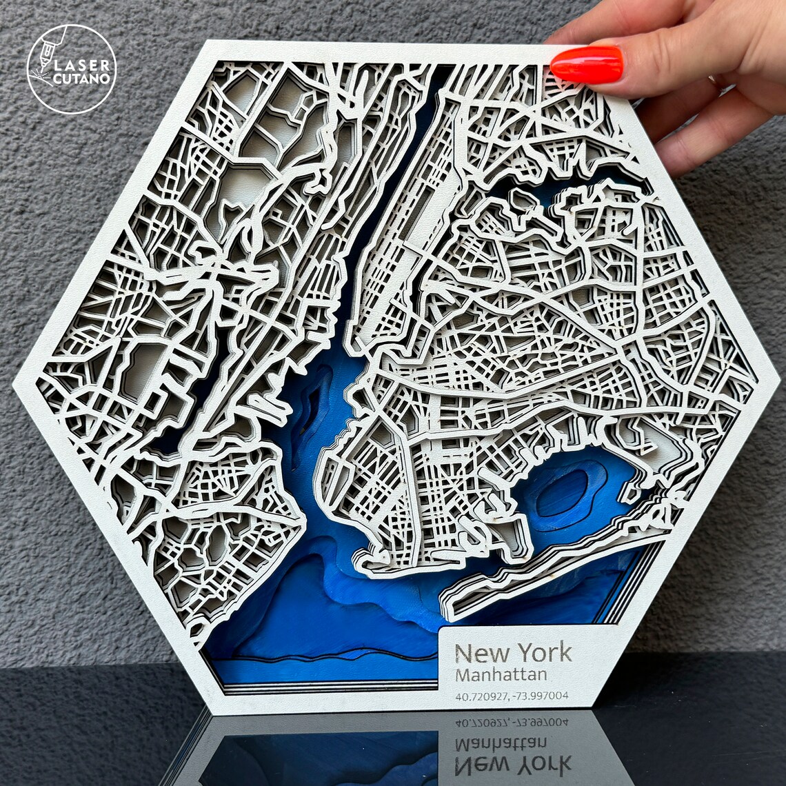 New York Map Laser Cut File and New York Svg, NY Map Laser Burn Svg and ...