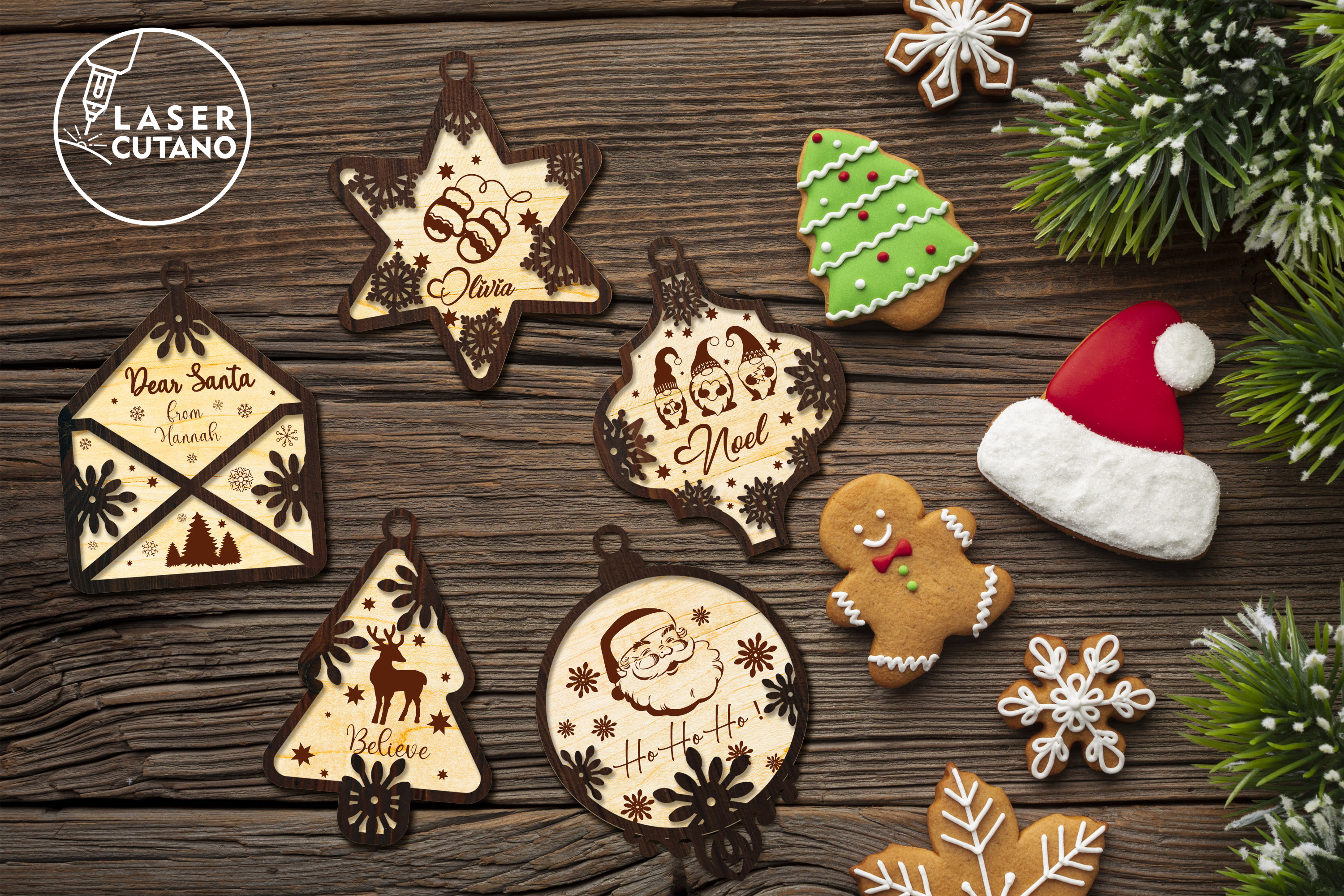 CHRISTMAS ORNAMENTS Laser Files Cut Svg Dxf and Laser - Etsy