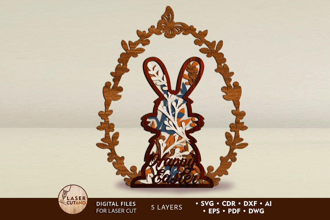 EASTER Laser Cut Files Svg Easter Rabbit Dxf File and Easter Dxf File ...