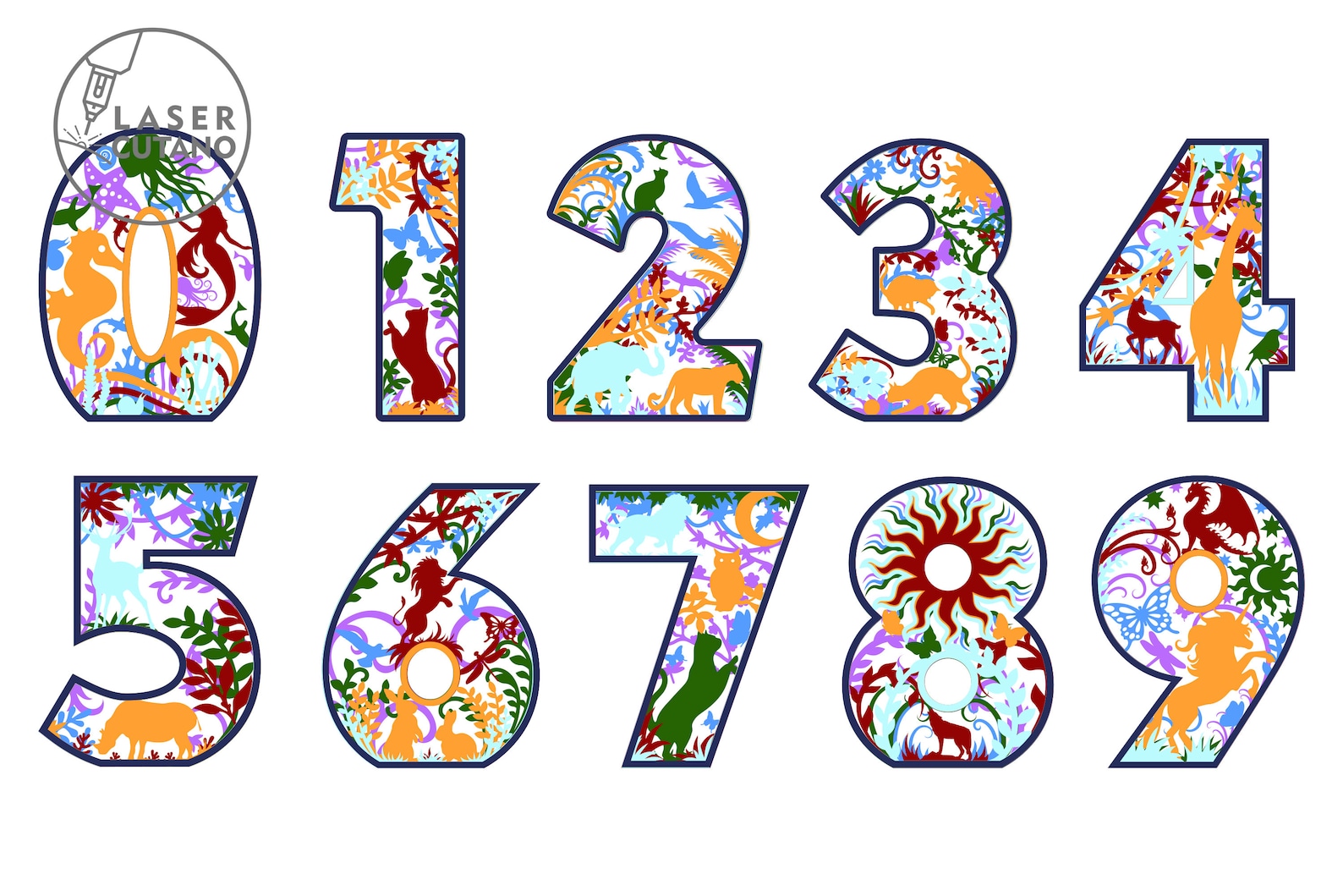 NUMBERS Laser Cut Files 3d DIGITS Svg Files for Cricut, Laser Engraved ...