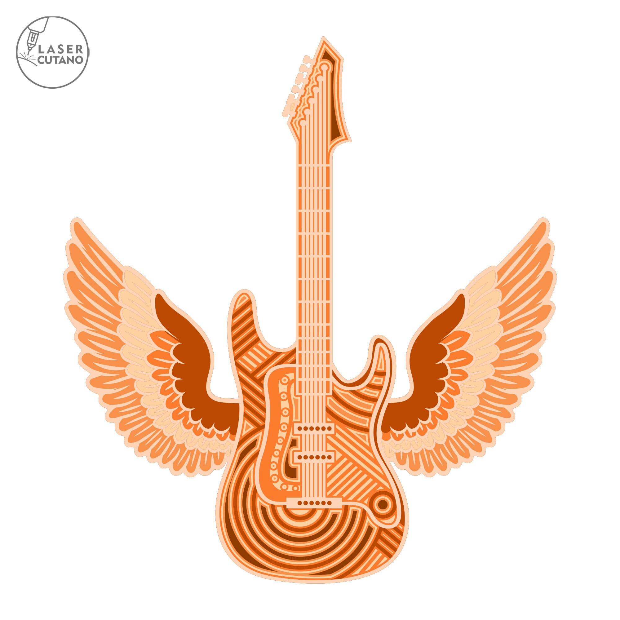 Guitar Laser Cut File Xtool Layered Svg Cricut and Laser Cut Music ...
