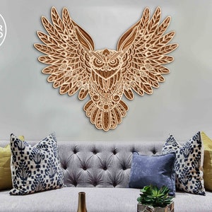 OWL Laser Cut File Multilayer 3d Owl Svg and Laser Cut Panels, 3d Laser ...