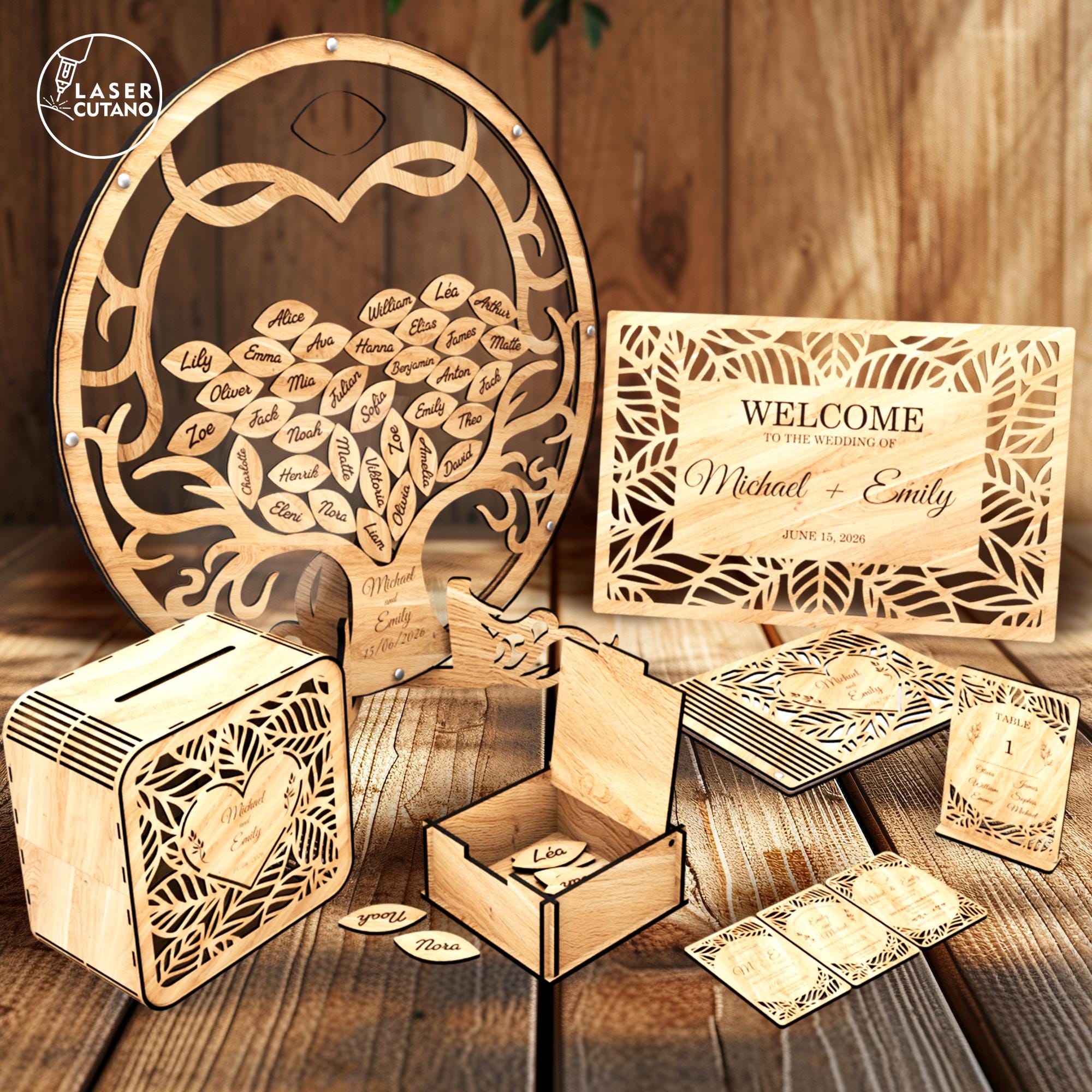 Big Set Laser Svg Wedding Laser Cut Files Invitations Wedding Decor ...