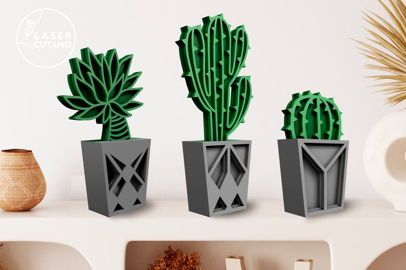 CACTUS Laser Cut File Svg Succulent Laser File and Laser Cut Wood ...