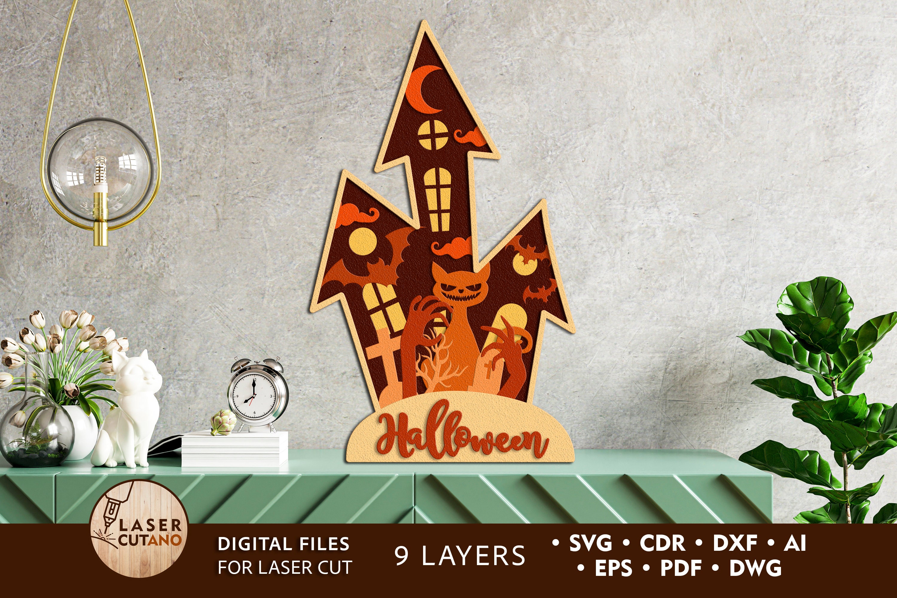 Layered CASTLE HALLOWEEN Svg Laser Cut Dxf File 3d layered | Etsy