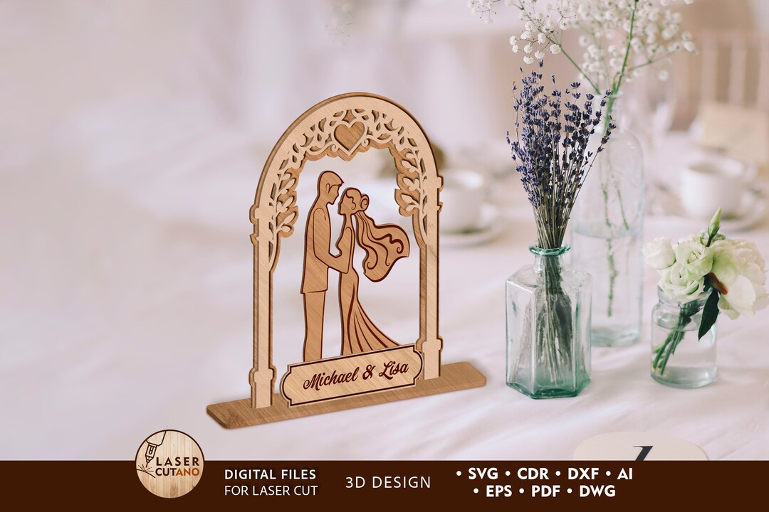 Wedding Laser Cut File Svg Designs Anniversary Wedding Dxf Files and ...