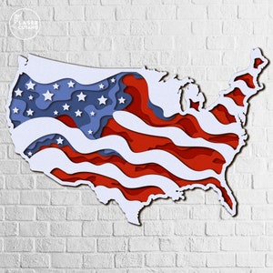 Independence Day Svg Laser Cut File and USA Flag United States America ...