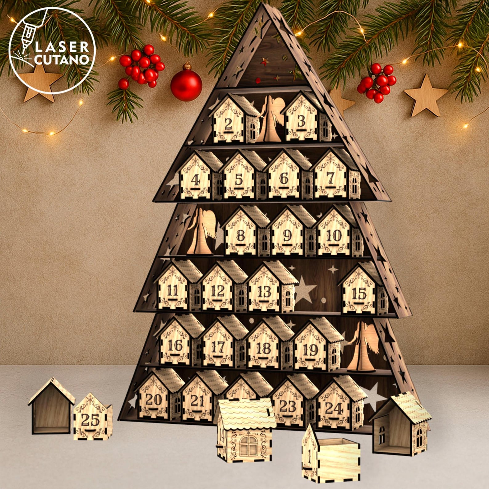 Laser Cut File ADVENT CALENDAR Christmas Svg Laser Cutting for Mdf Wood ...