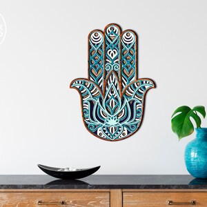 Laser Cut File HAMSA Svg File for Cricut and Hamsa Hand Svg, 3d Svg ...