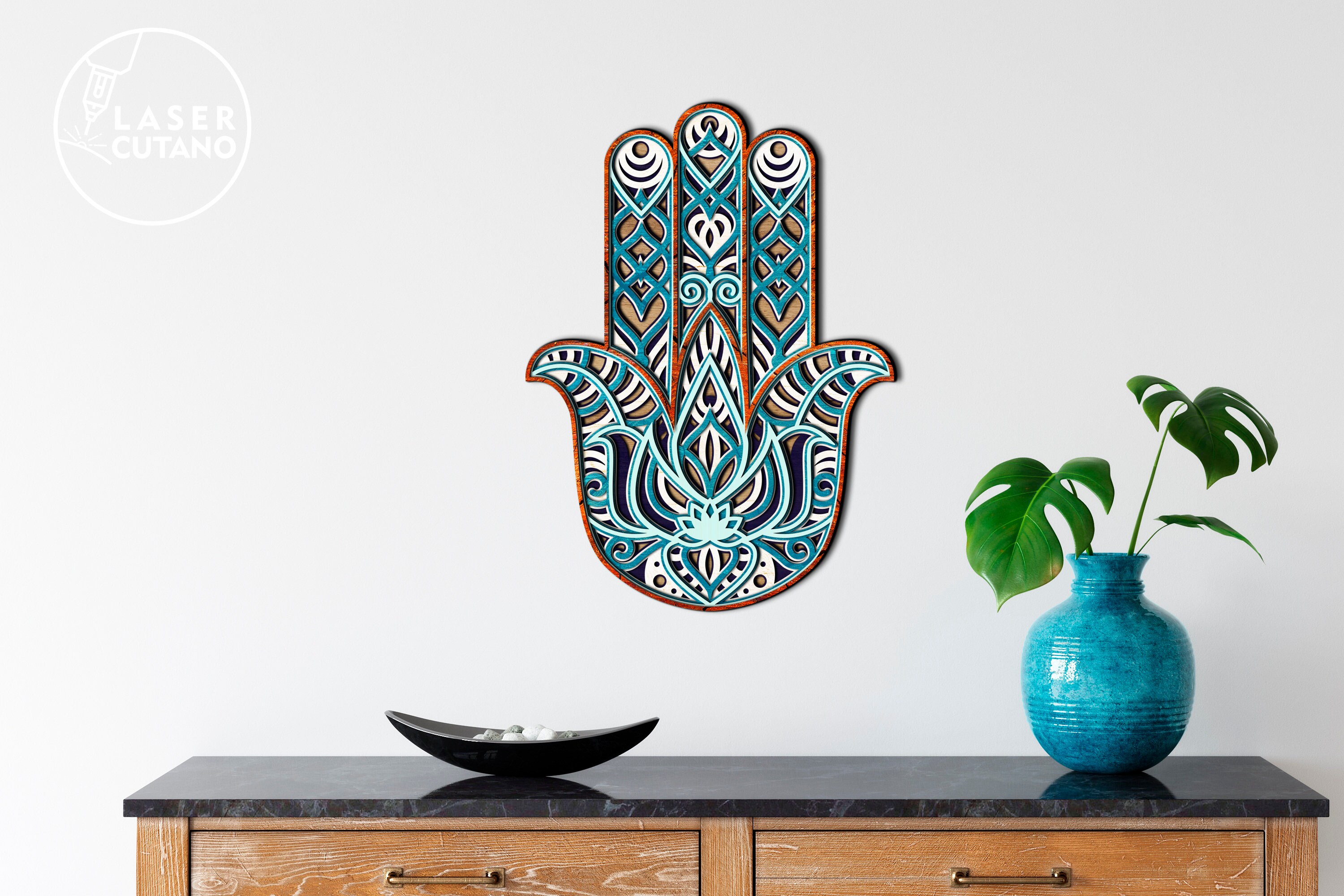 Laser Cut File HAMSA Svg File for Cricut and Hamsa Hand Svg, 3d Svg ...