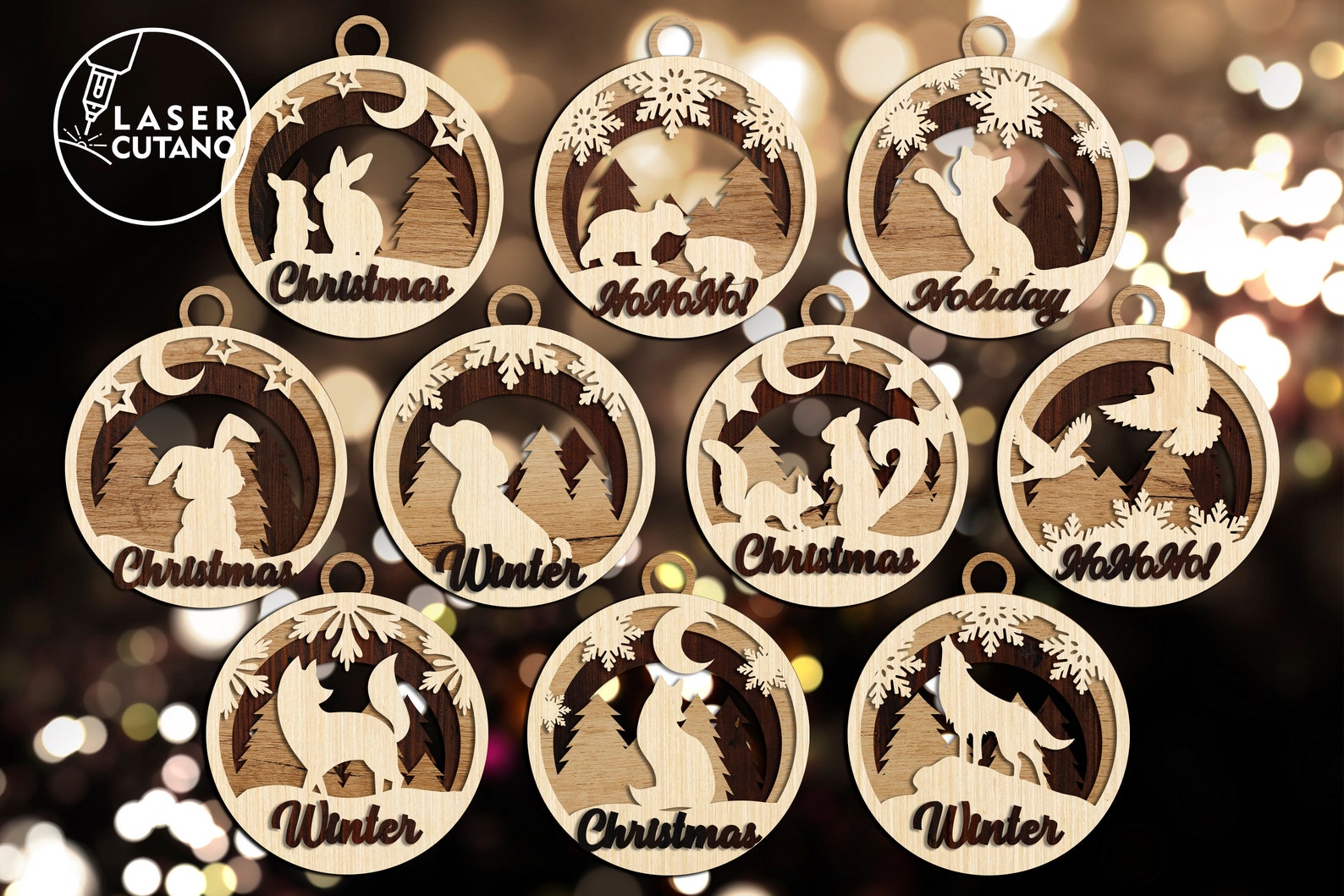 Laser Cut Files CHRISTMAS ORNAMENTS Svg Dxf and Cnc Christmas Files ...