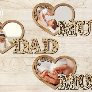 MUM DAD Laser Svg Files Mother's Day Laser Cut File and Mom Laser Cut ...
