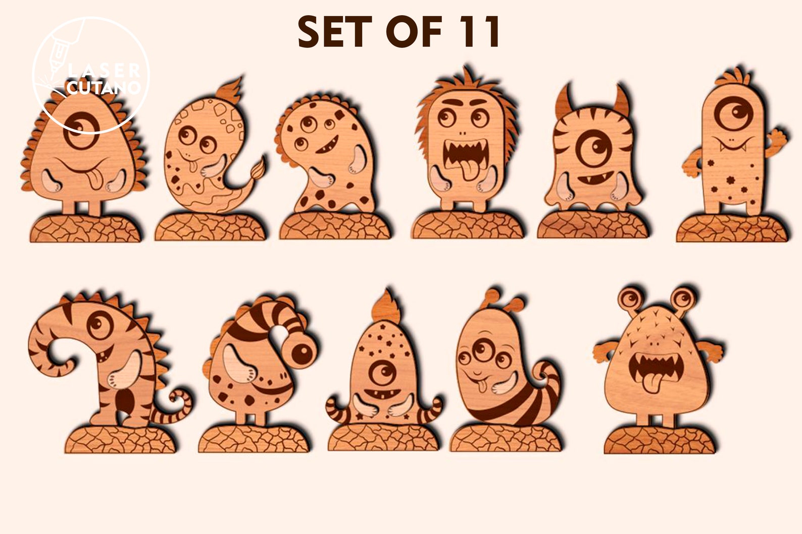 MONSTERS Laser Cut Files Halloween Svg Laser Engraved and - Etsy