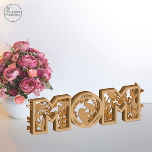MOM Laser Cut File Mother's Day Svg File and Laser Cut Mothers Day ...