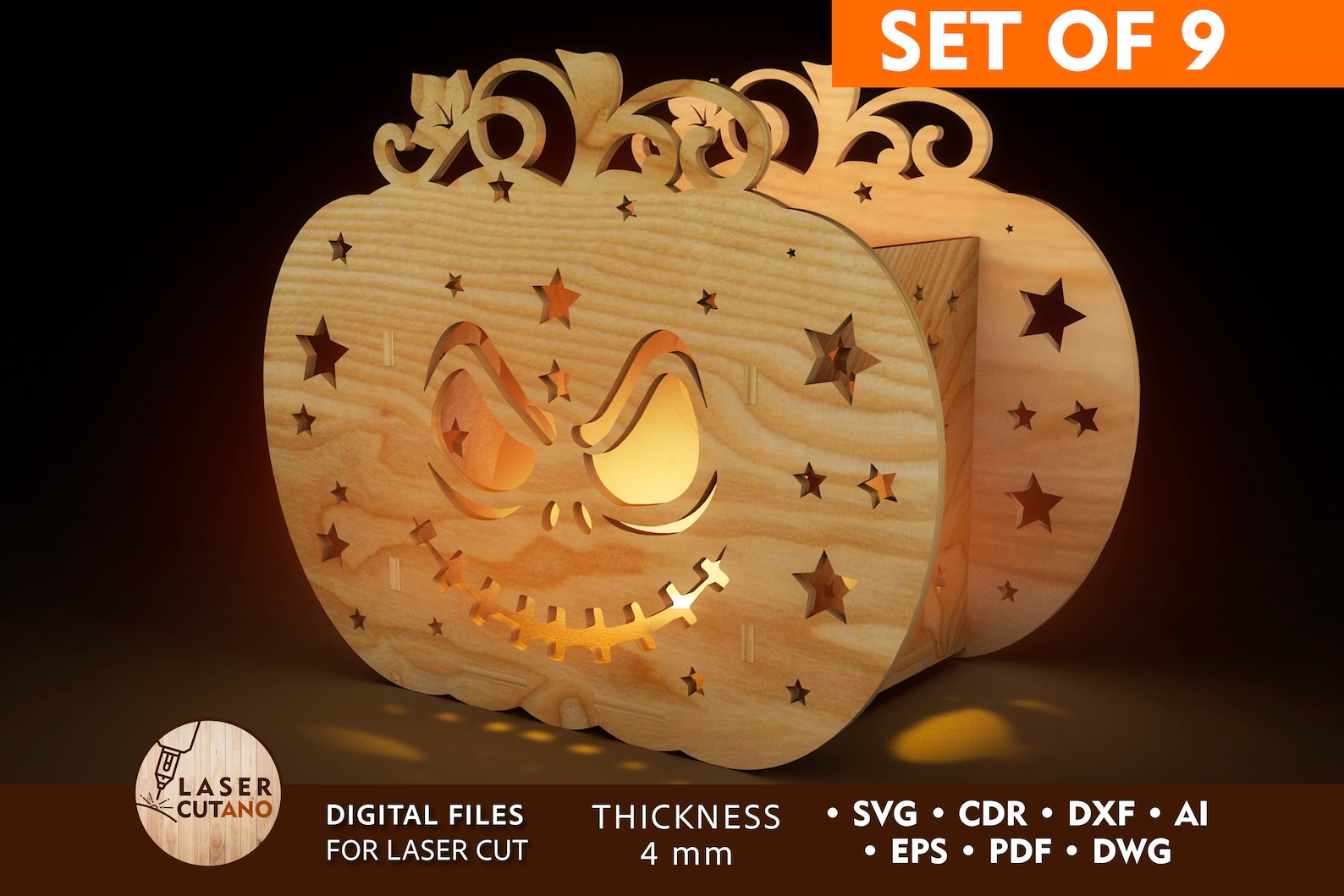 HALLOWEEN Laser Cut File PUMPKIN Lantern Svg Halloween Lights - Etsy