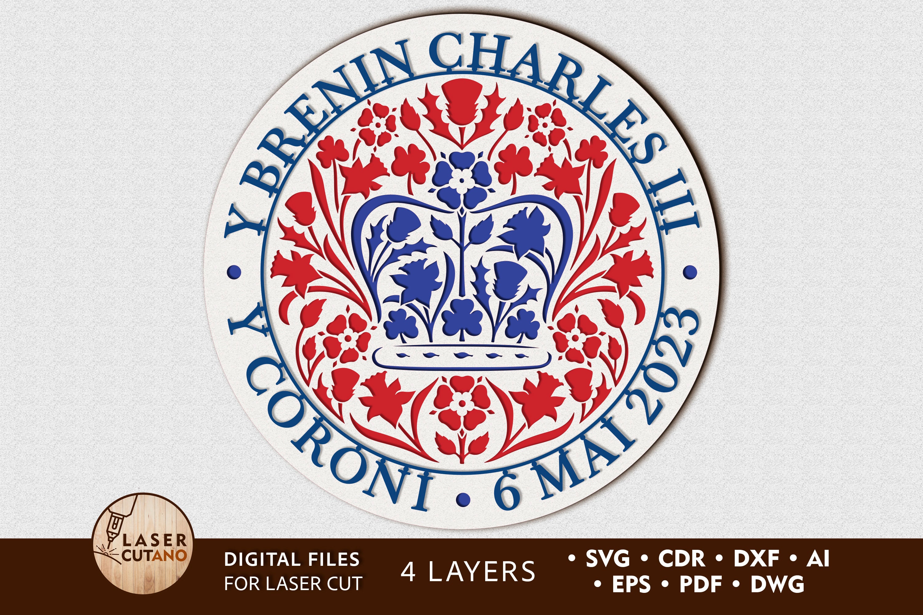 Layered Coronation Laser Cut File King Charles III Svg Files - Etsy