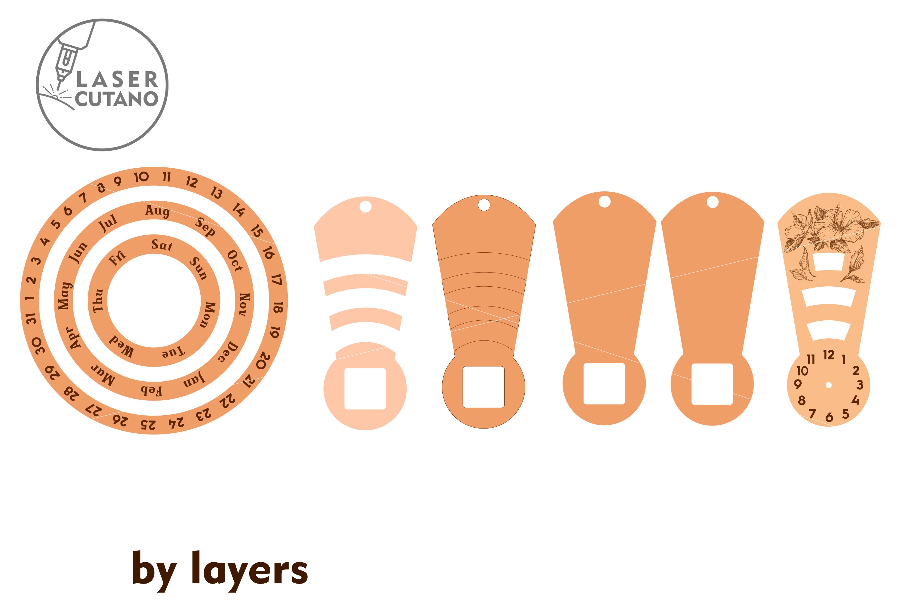 Laser Cut File CALENDAR WATCH Dxf Cutting File and Laser Cut - Etsy ...