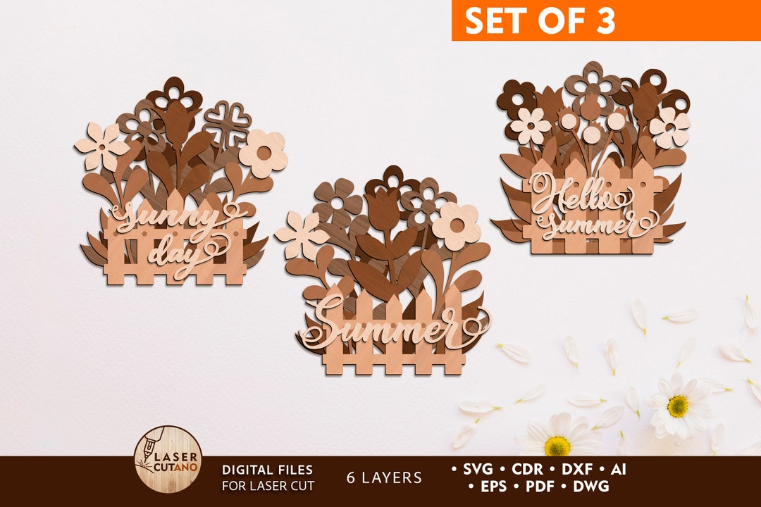 Layered Svg Flowers Floral Laser Cut File and Floral Laser Svg, Flowers ...