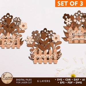 Layered Svg Flowers Floral Laser Cut File and Floral Laser Svg, Flowers ...