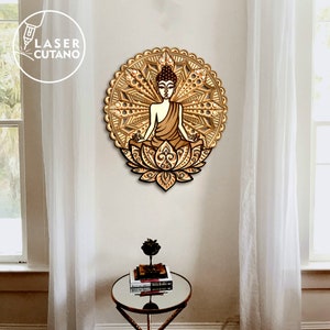 BUDDHA Laser Cut Mandala Layered Laser Cut File and Wooden Laser Cut ...