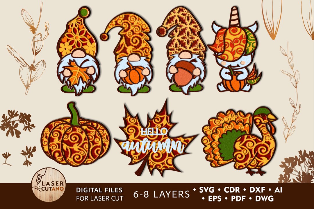 AUTUMN SVG Bundle, Fall SVG Bundle Laser Cut Files, Fall Svg Files ...
