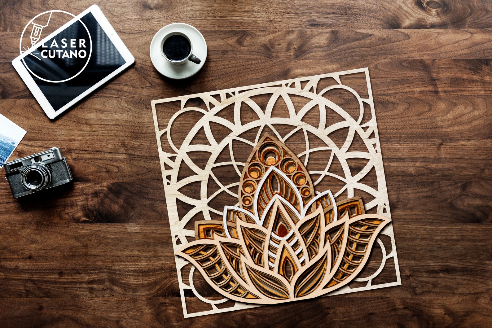 3d Layered Mandala Laser Cut File Svg Wood and Mandala Laser - Etsy