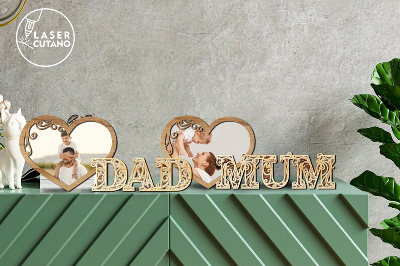 MUM DAD Laser Svg Files Mother's Day Laser Cut File and - Etsy