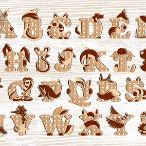 Laser Cut ALPHABET Svg Files Name Signs and Laser Cut Letter Wood ...