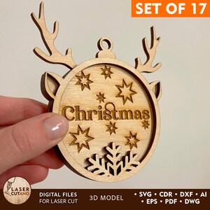 Laser Cut Files Christmas Ornaments Dxf Laser Engraving File and ...