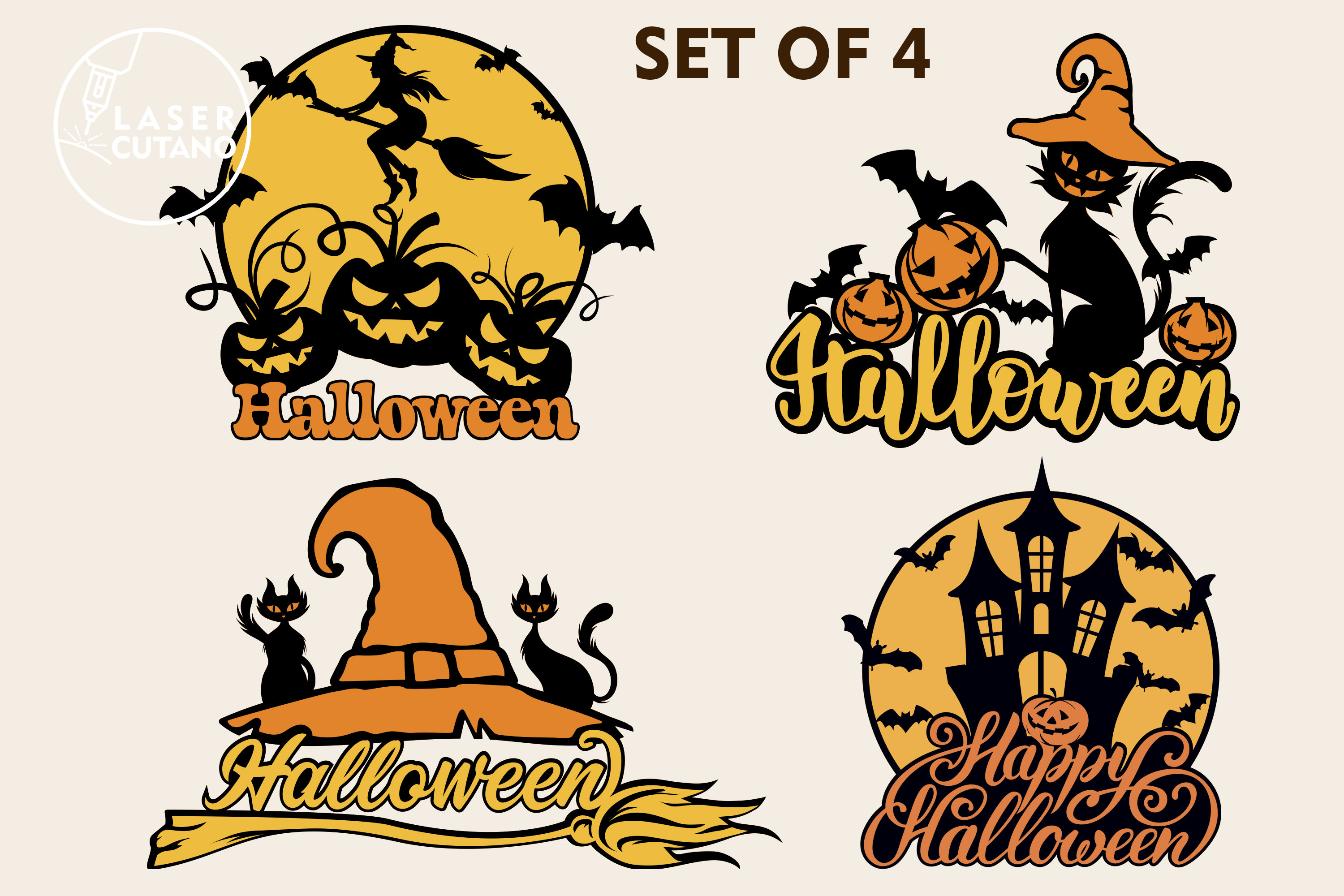 HALLOWEEN Svg Bundle Laser Cut Files Svg Glowforge and Svg File for ...