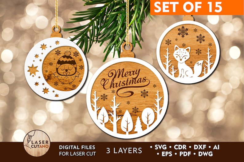 Svg Ornament CHRISTMAS Laser Cut Files and Laser Engraving - Etsy