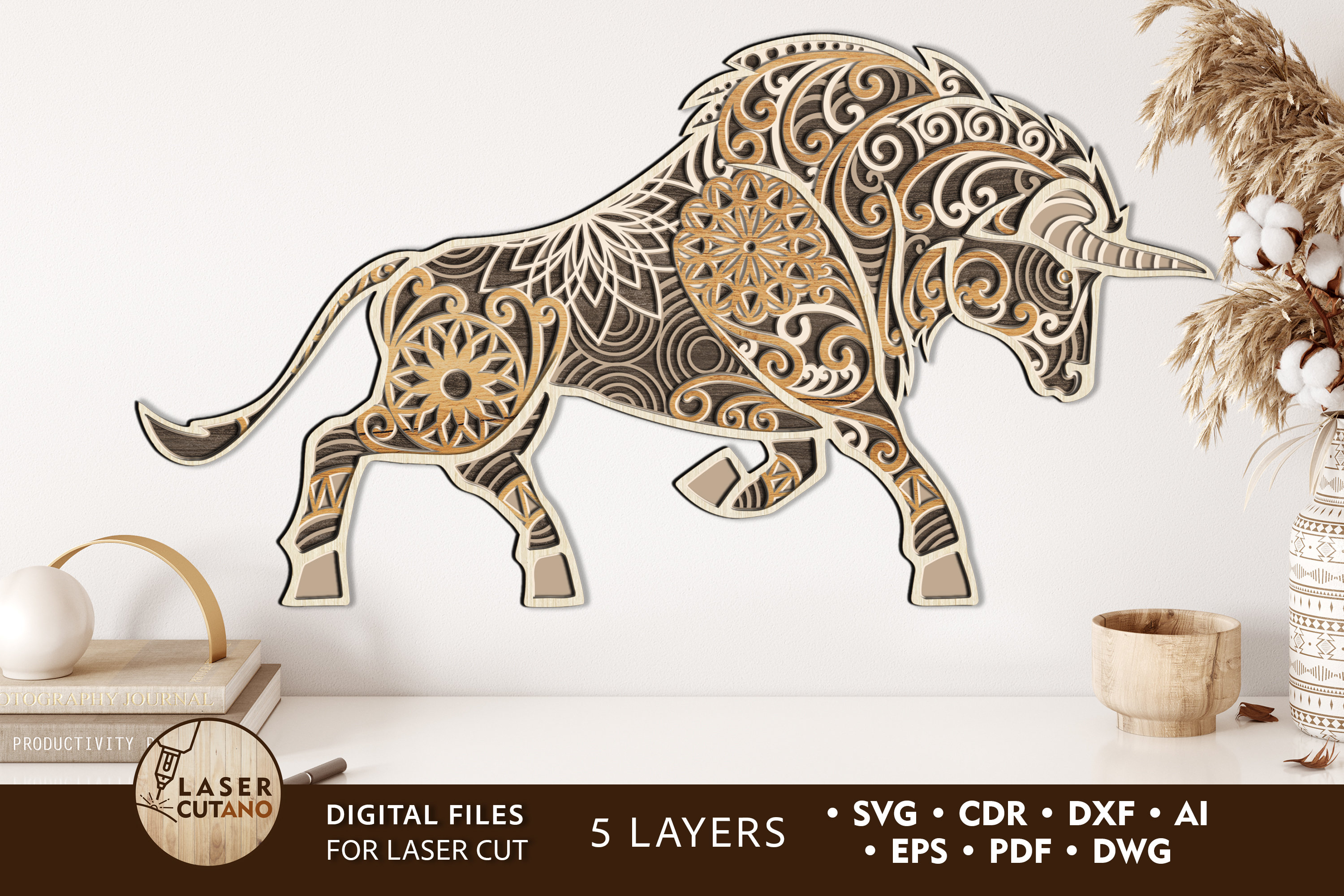 BISON Laser Cut Files Buffalo SVG Vector Bull Laser Cut and - Etsy