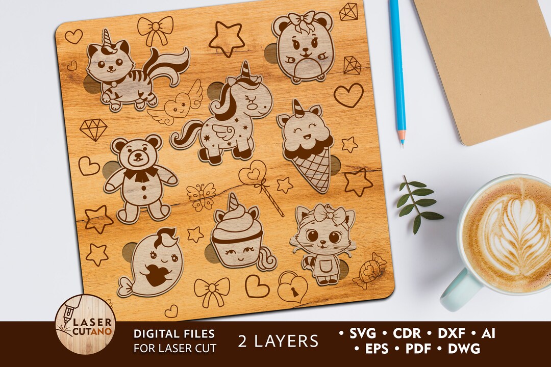 KIDS PUZZLE Laser File Childrens Puzzle File for Cutout, Cnc Pattern ...