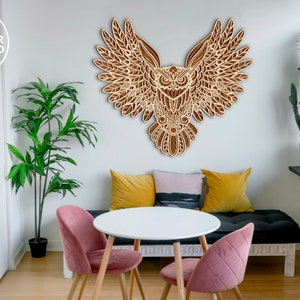 OWL Laser Cut File Multilayer 3d Owl Svg and Laser Cut Panels, 3d Laser ...
