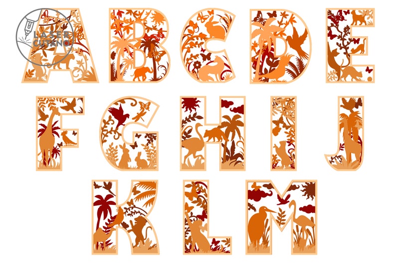 LETTERS Laser Cut Files DXF Alphabet SVG File for Glowforge - Etsy