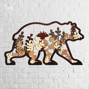 Svg Layered Animals Laser Files and Animals Dxf, Cat Dog Deer Bear and ...