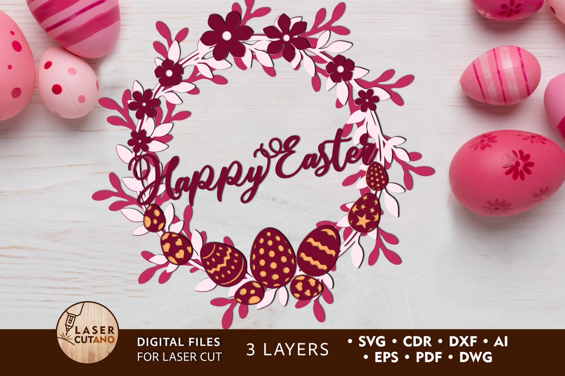 EASTER Laser Cut Files Svg Dxf Happy Easter Svg Laser Cutting | Etsy