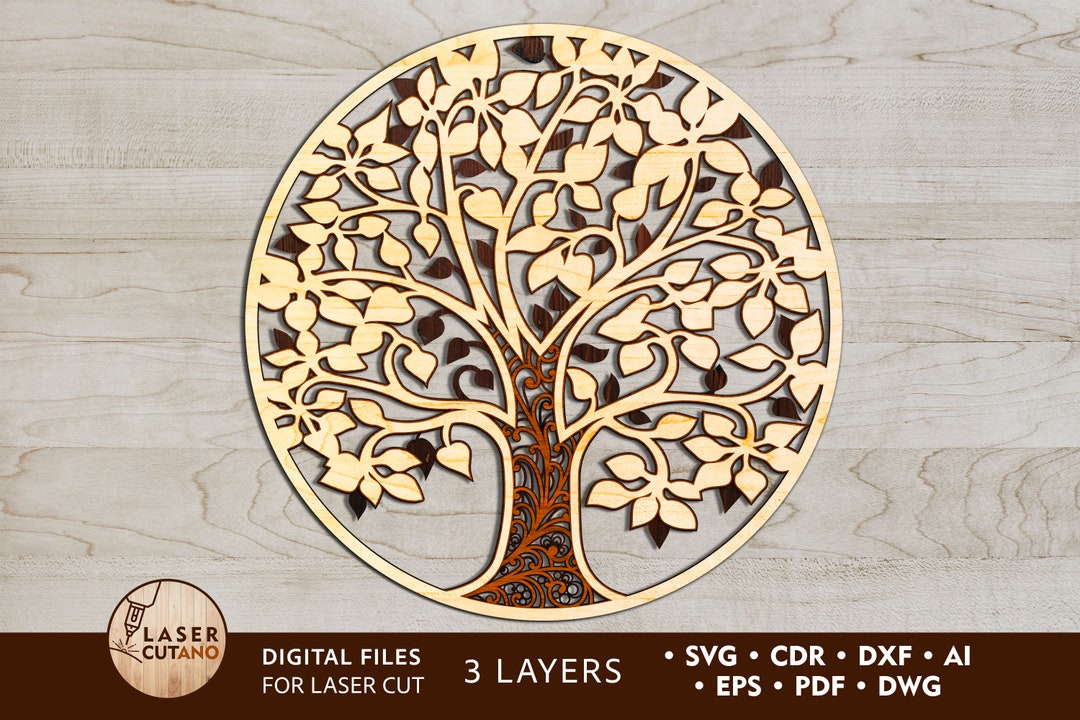 Laser Cut Files TREE Laser Cut Vector Dxf, Cdr, Svg Cnc Project Tree ...